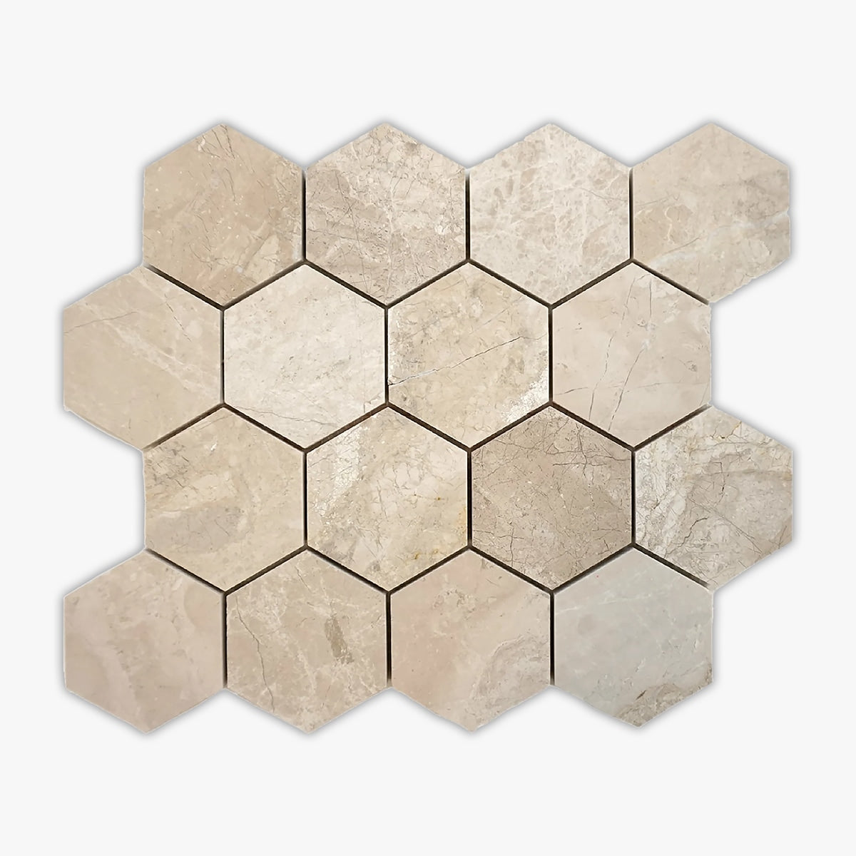 Cream Misto Honed 3 Inch Hexagon Marble Mosaic Tile – Direct Stone Source