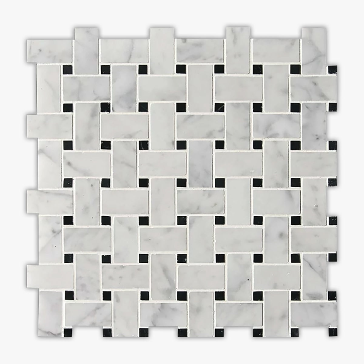 White Carrara Polished 1x2 Basket Weave Marble Mosaic – Direct Stone Source