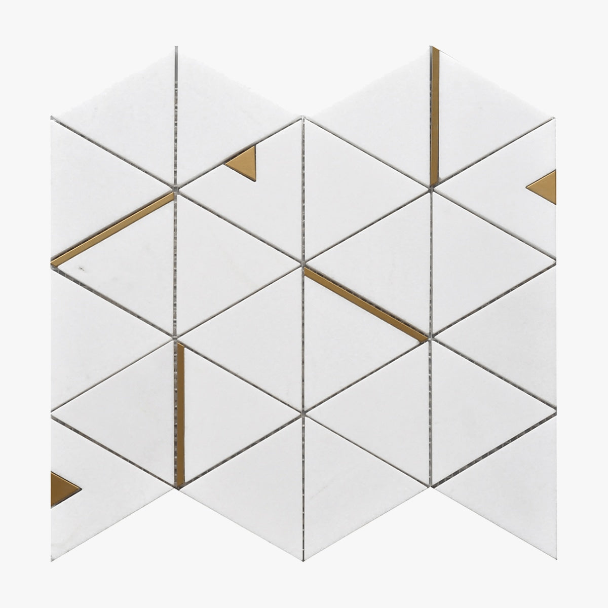 Rockart Thassos Polished 10x11 Triangle Marble Mosaic – Direct Stone Source